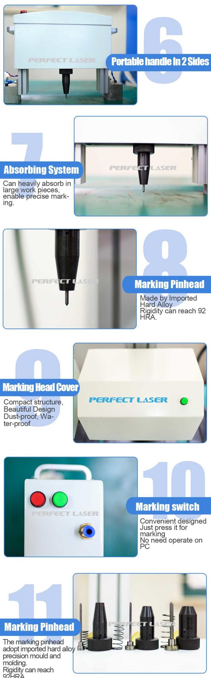 자동차 분야를 위한 소형 연속물 또는 Vin 번호판 점 Peen 표하기 기계